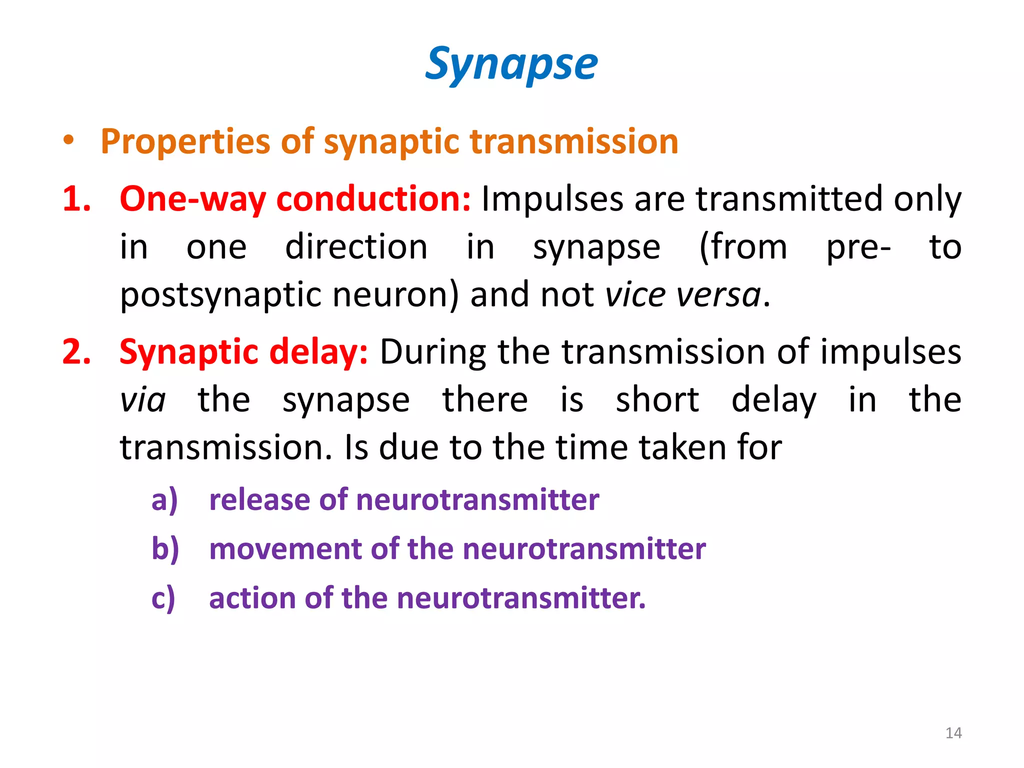 Synaptic transmission in CNS | PPTX