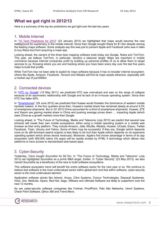 Predictive TMT Analysis from CM Research | PDF | Free Download