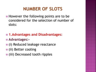 Synchonous machine design selection of no of slots | PDF