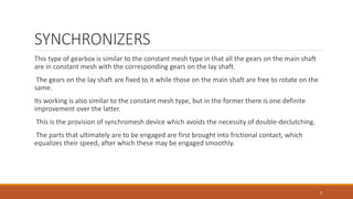 Synchromesh gear box | PPTX