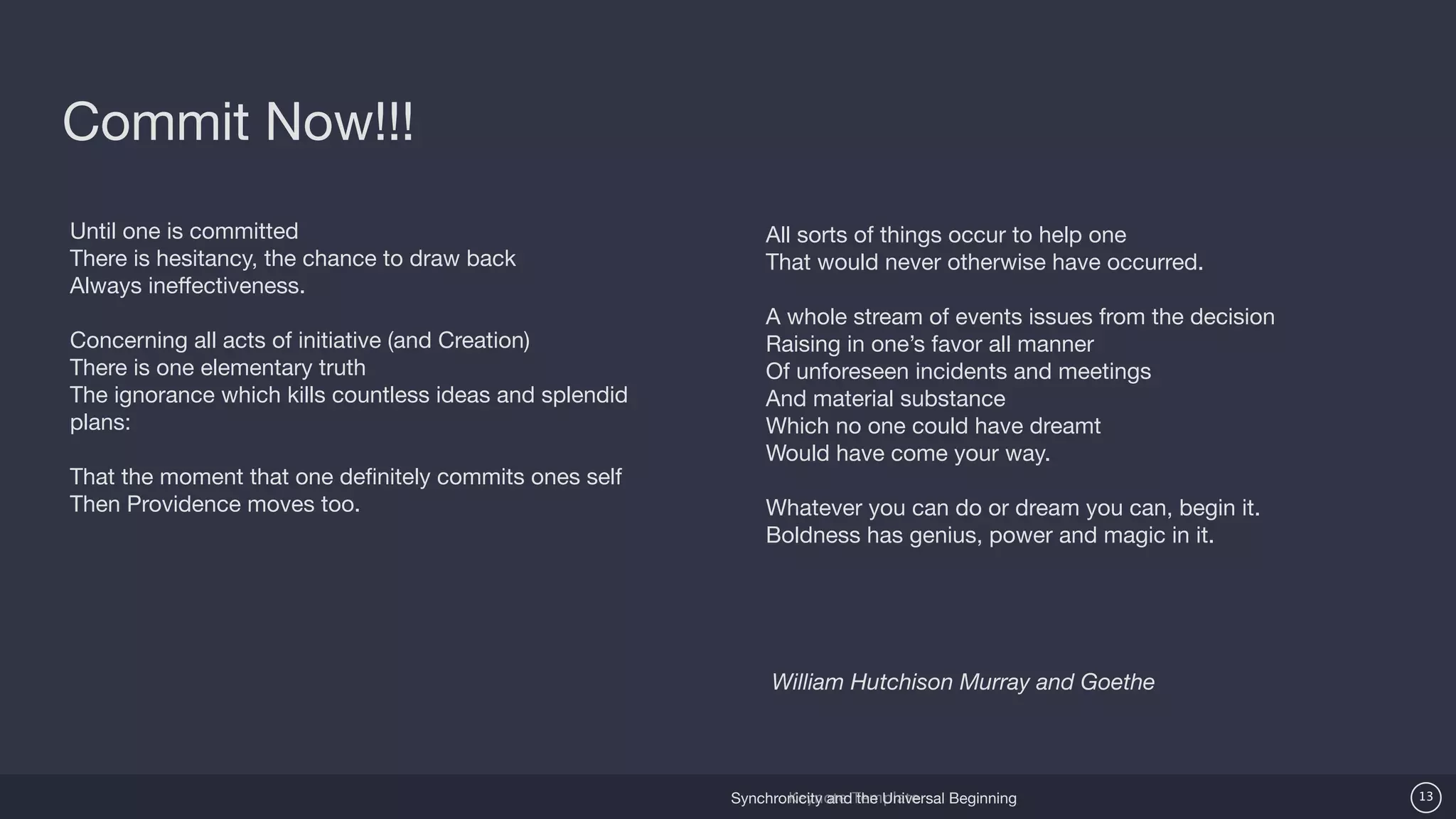 Synchronicity and the universal beginning | PDF