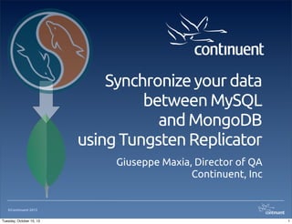 Synchronise your data between MySQL and MongoDB | PPT