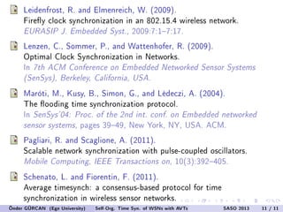 Self-Organizing Time Synchronization in Wireless Sensor Networks with Adaptive Value Trackers | PPT