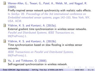 Self-Organizing Time Synchronization in Wireless Sensor Networks with Adaptive Value Trackers | PPT