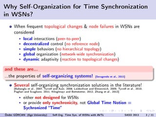 Self-Organizing Time Synchronization in Wireless Sensor Networks with Adaptive Value Trackers | PPT