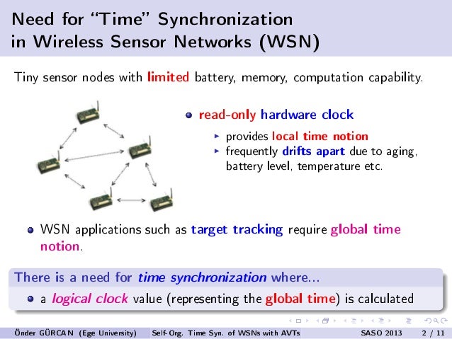 Self Organizing Time Synchronization In Wireless Sensor Networks With…