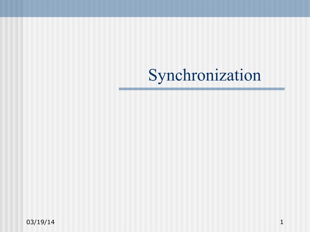 Synchronization in distributed systems | PPT