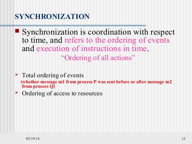 Synchronization in distributed systems