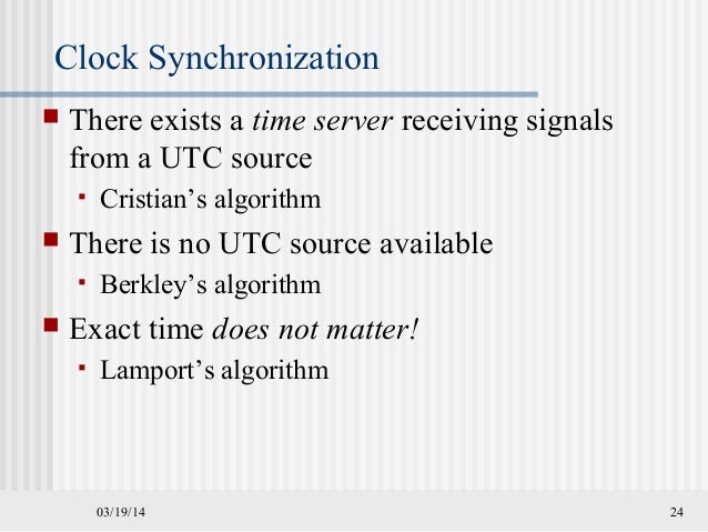 Synchronization in distributed systems