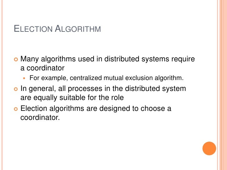 Synchronization Election Algorithms