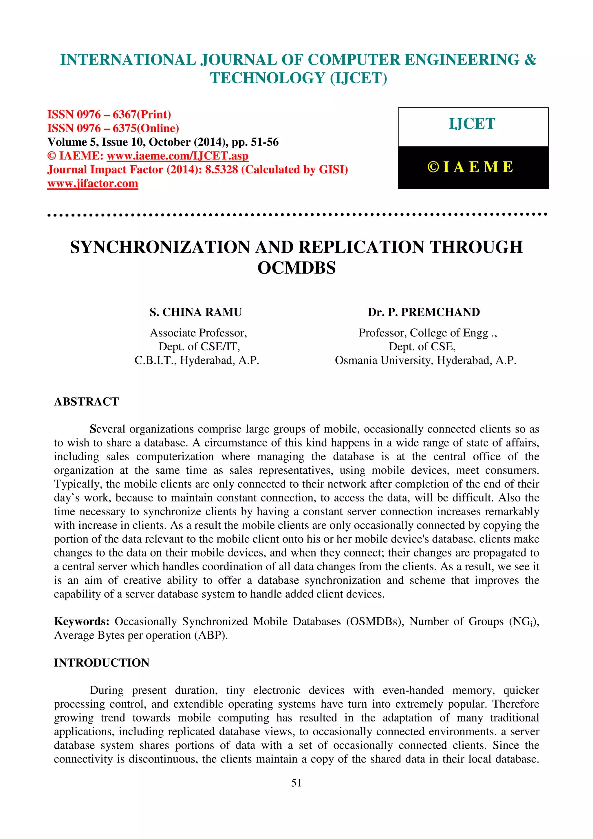 Synchronization and replication through ocmdbs | PDF | Databases | Computer Software and ...