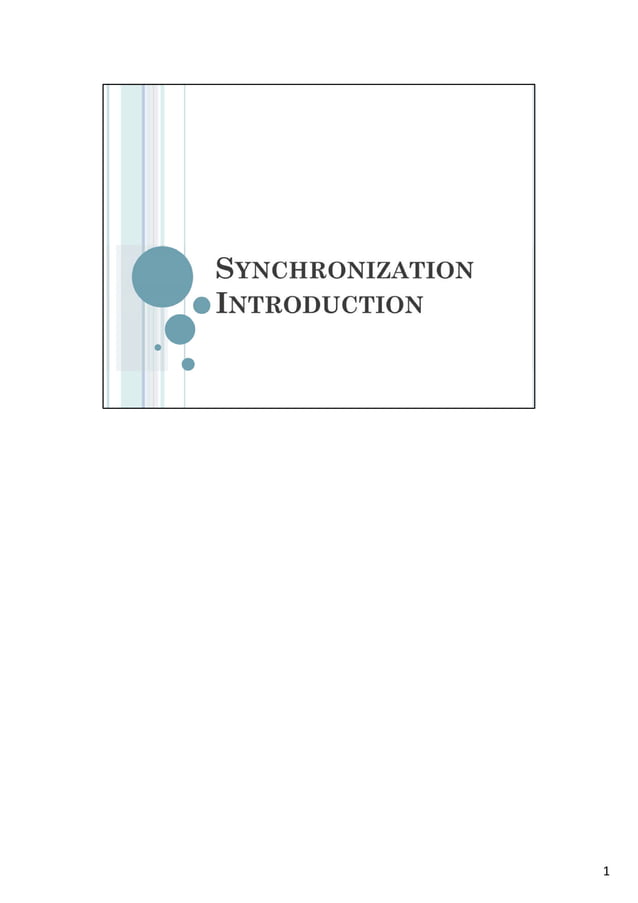 Synchronization Overview | PDF