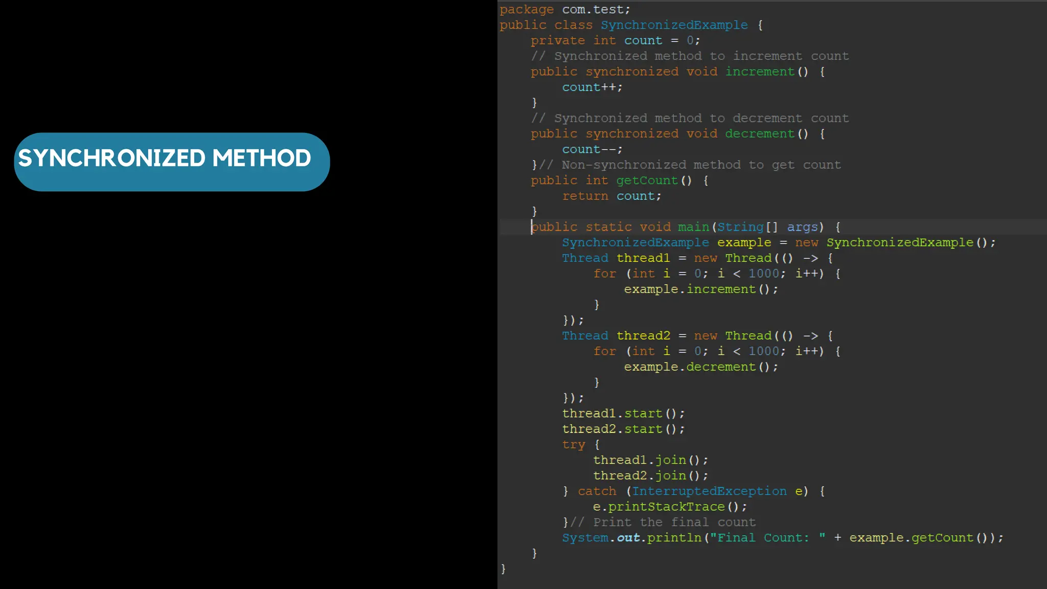 Java Presentation On Synchronization In Multithreading Ppt