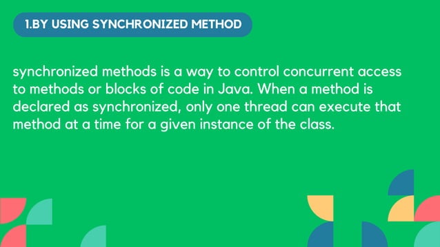Java Presentation On Synchronization In Multithreading Ppt 6447