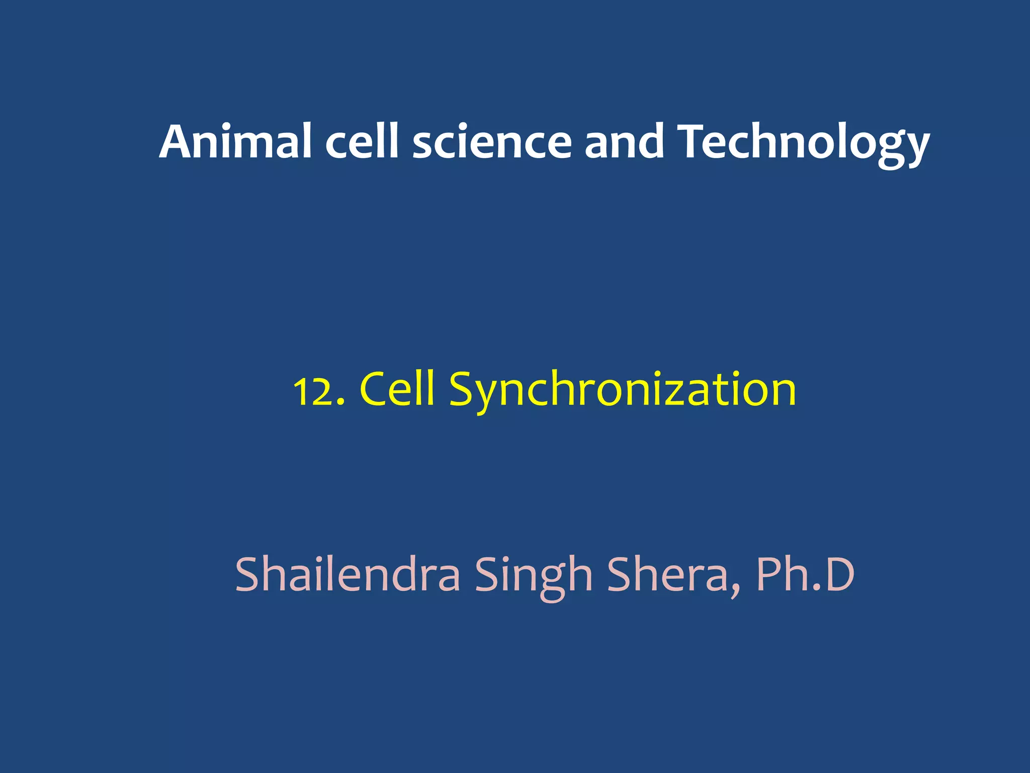 12. Cell synchronization and Immortalization | PPT