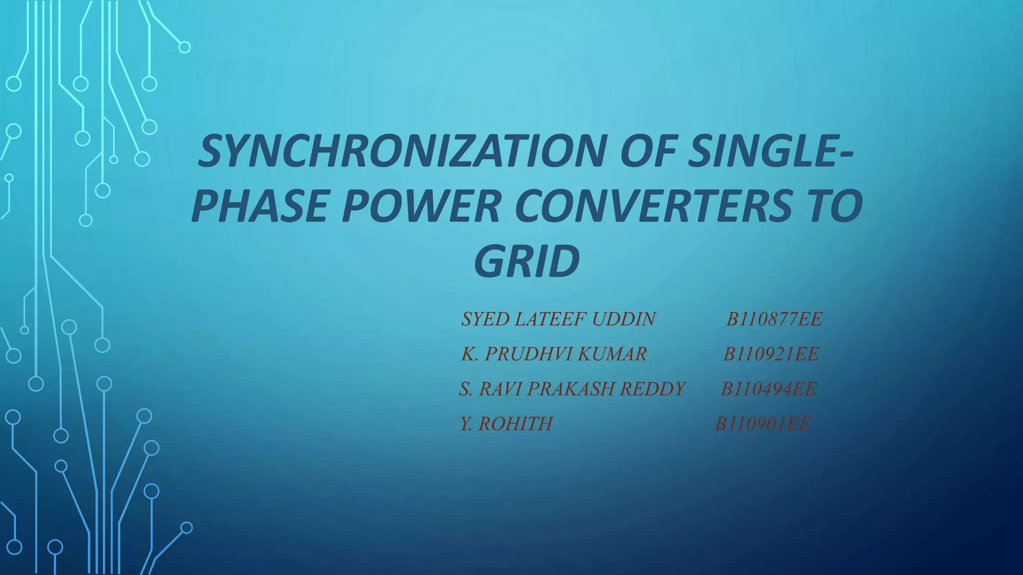 Synchronization Of Single Phase Power Converters To Grid Pptx Digital Audio Computer