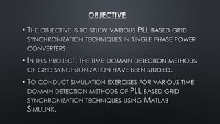 Synchronization of single phase power converters to grid | PPTX