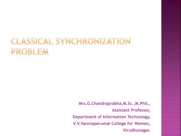 Synchronization problems | PPT