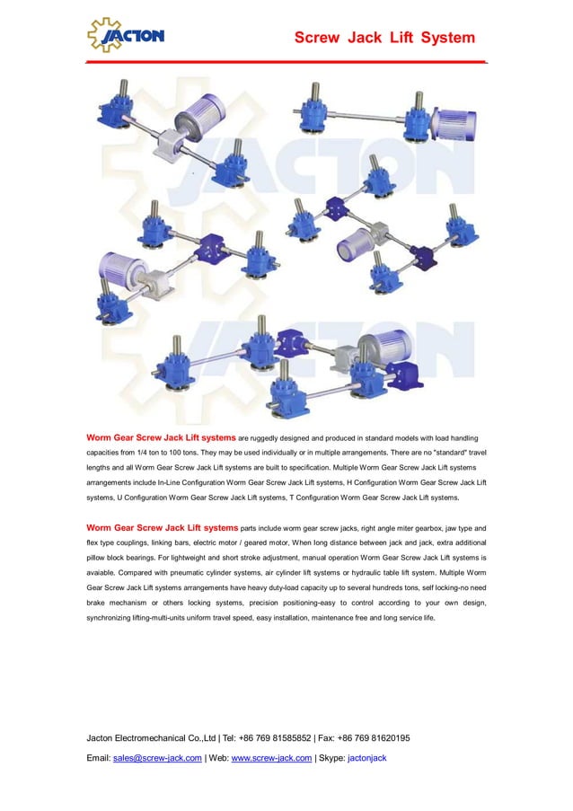 Synchronize electric screw lift system, synchronized screw jacks ...