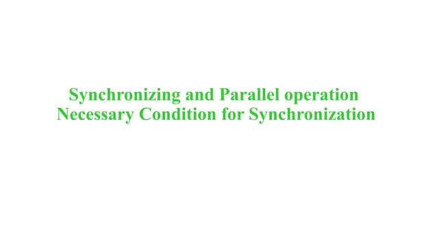 Synchronizing and Parallel operation.pptx