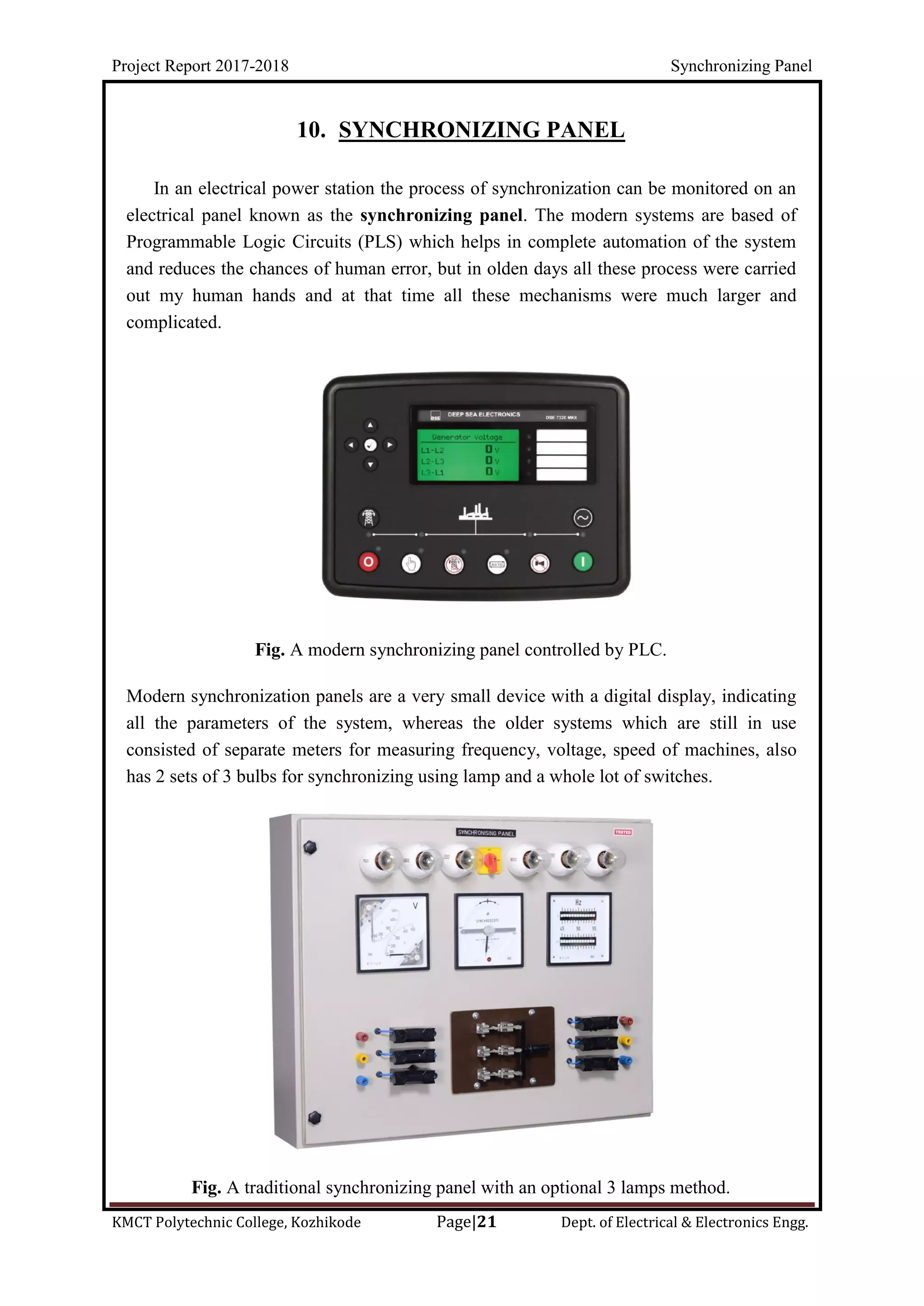 Alternator (AC Generator) Synchronizing Panel | PDF