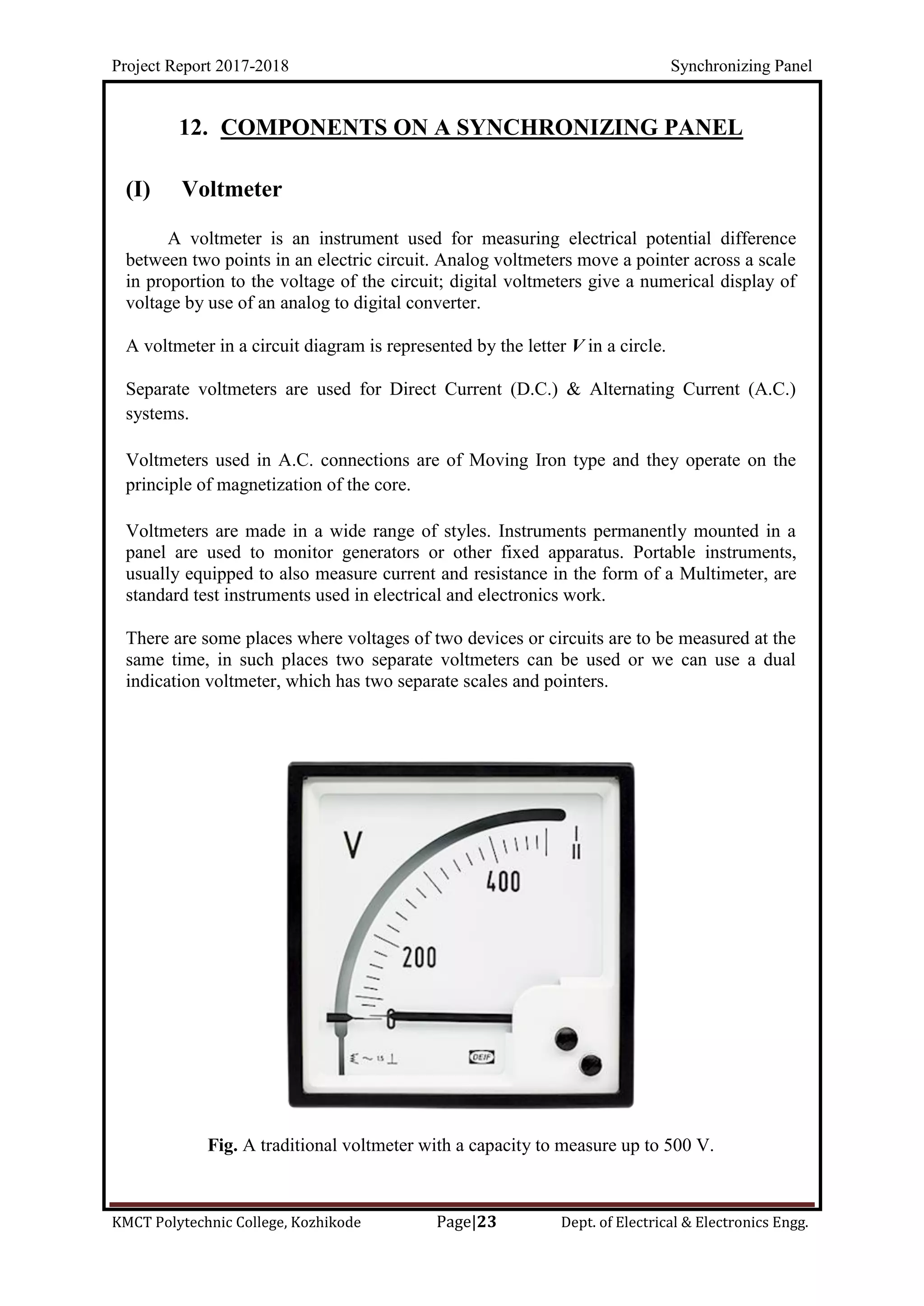 Alternator (AC Generator) Synchronizing Panel | PDF
