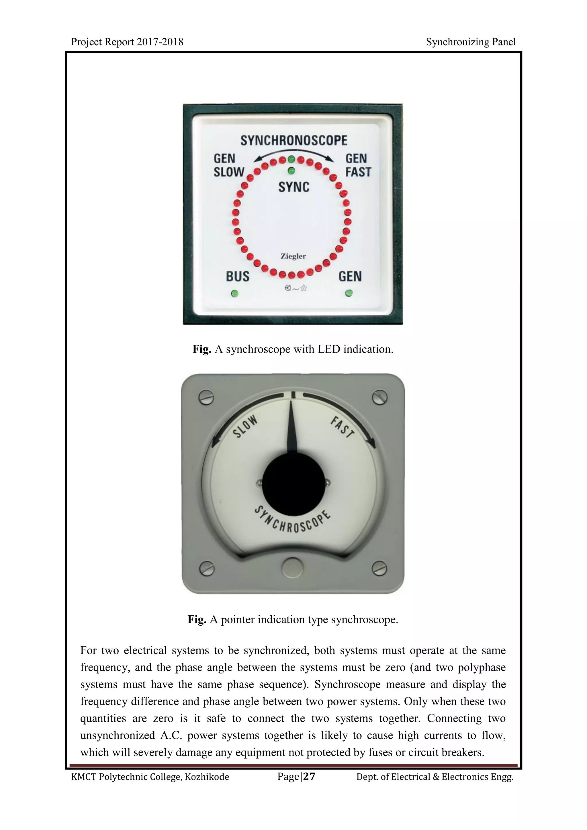 Alternator (AC Generator) Synchronizing Panel | PDF