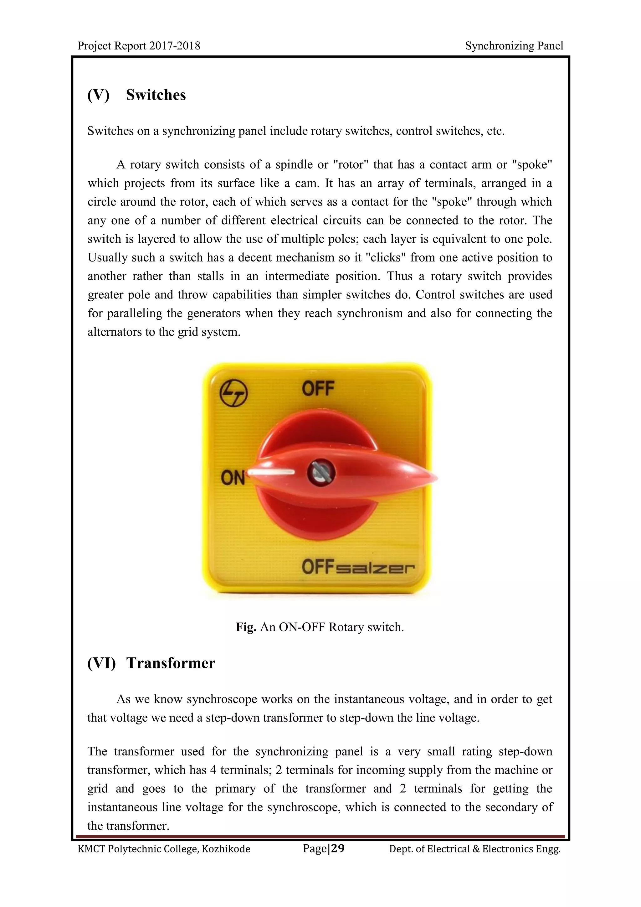 Alternator (AC Generator) Synchronizing Panel | PDF