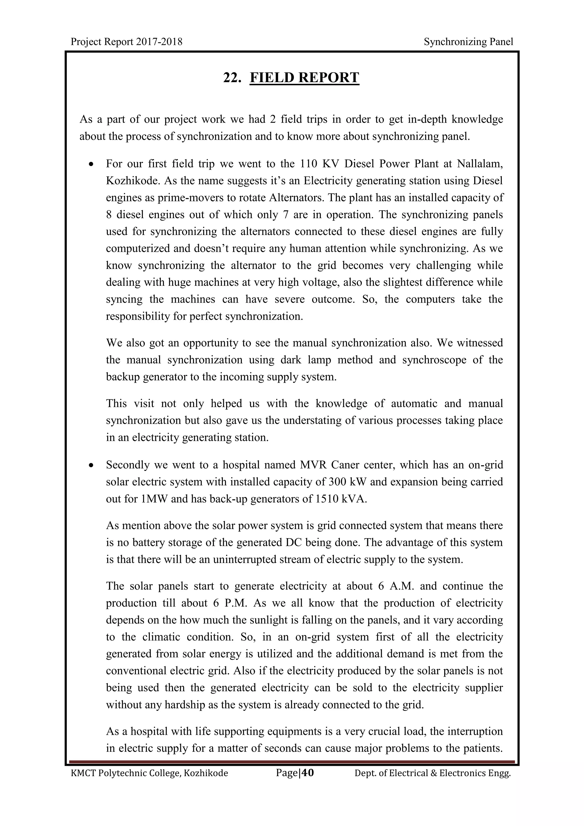 Alternator (AC Generator) Synchronizing Panel | PDF