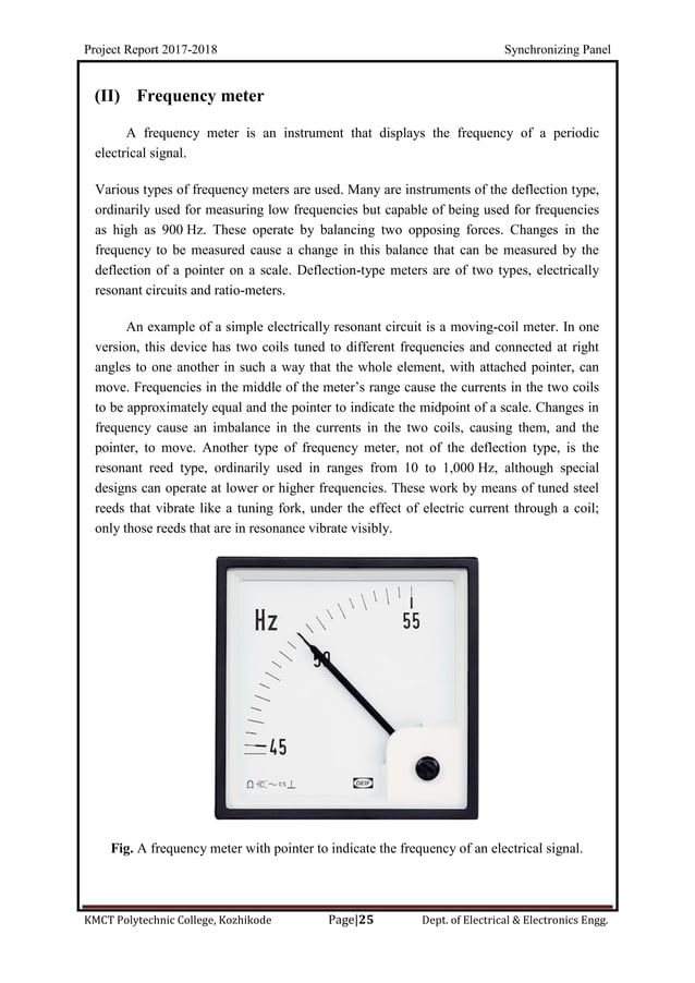 Alternator (AC Generator) Synchronizing Panel | PDF