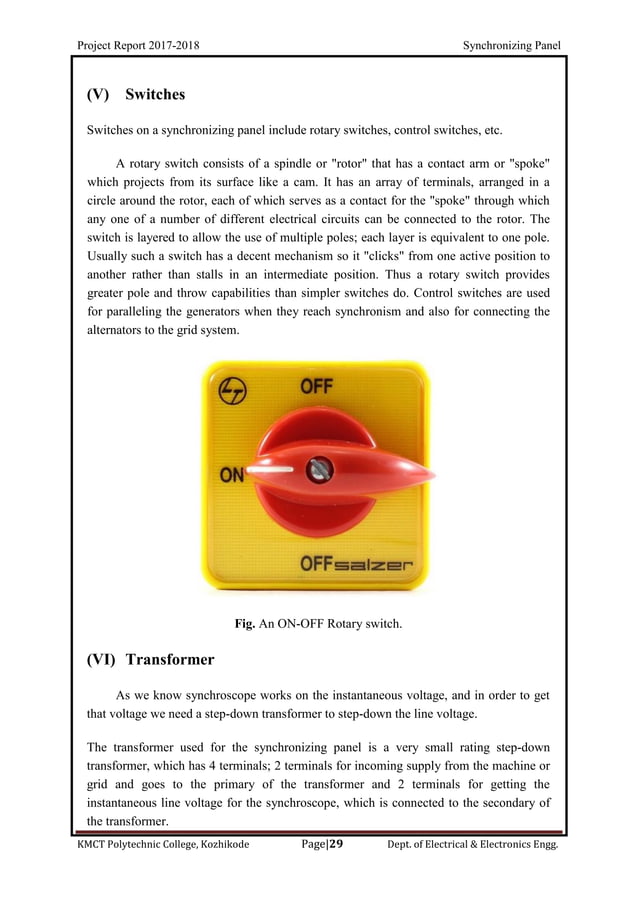Alternator (AC Generator) Synchronizing Panel | PDF