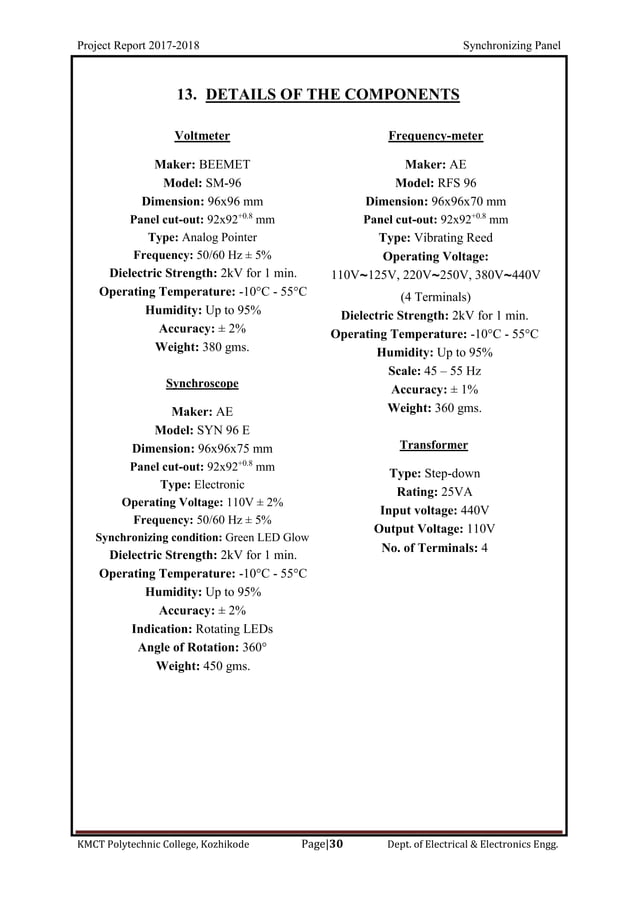 Alternator (AC Generator) Synchronizing Panel | PDF