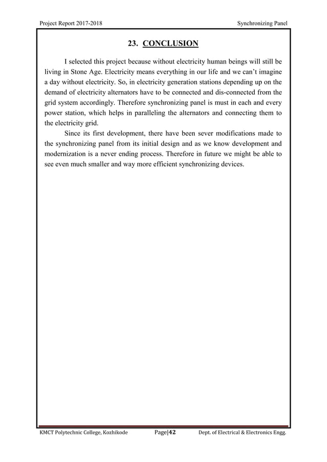 Alternator (AC Generator) Synchronizing Panel | PDF