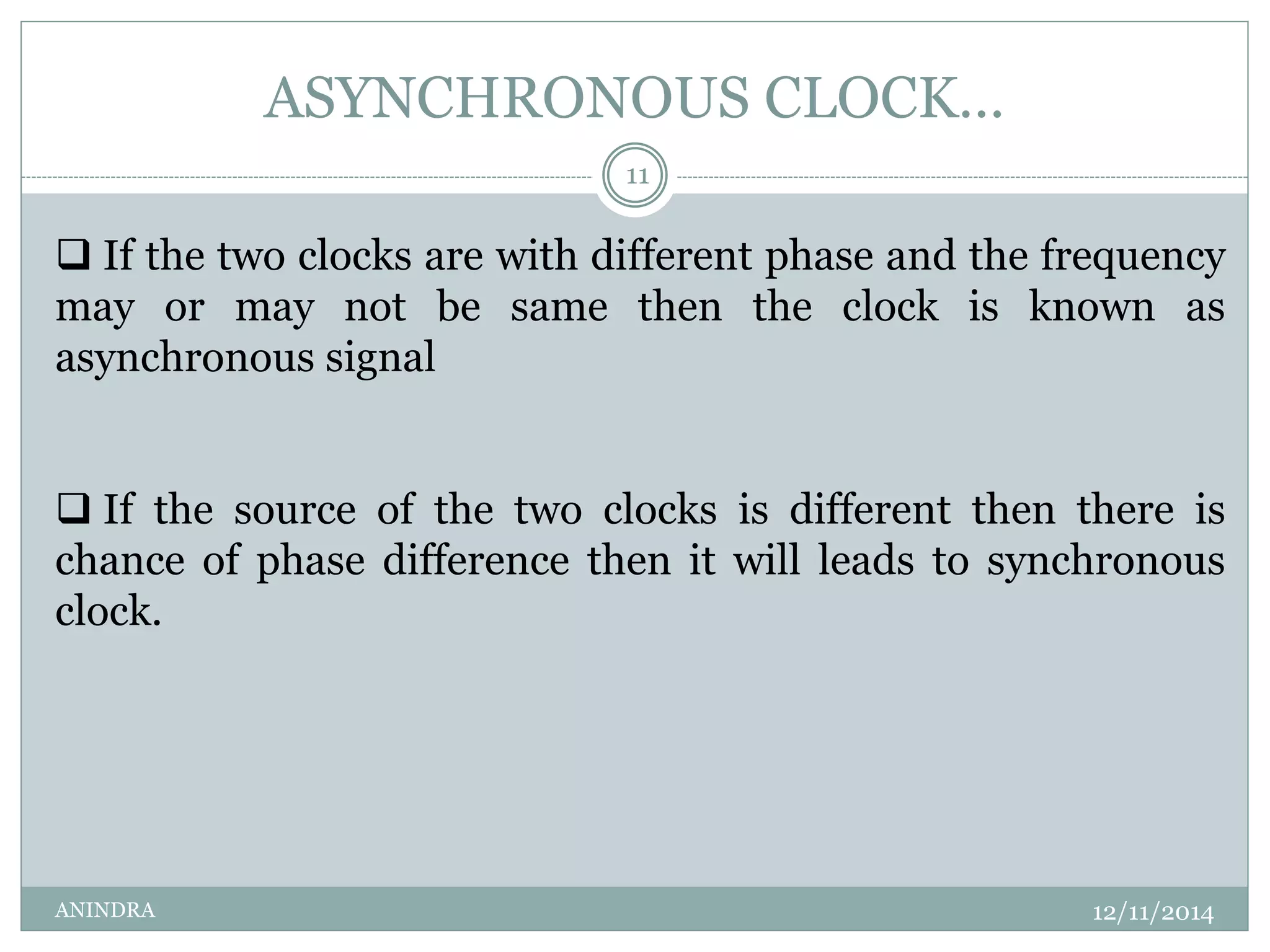 Synchronous And Asynchronous Clock Pdf