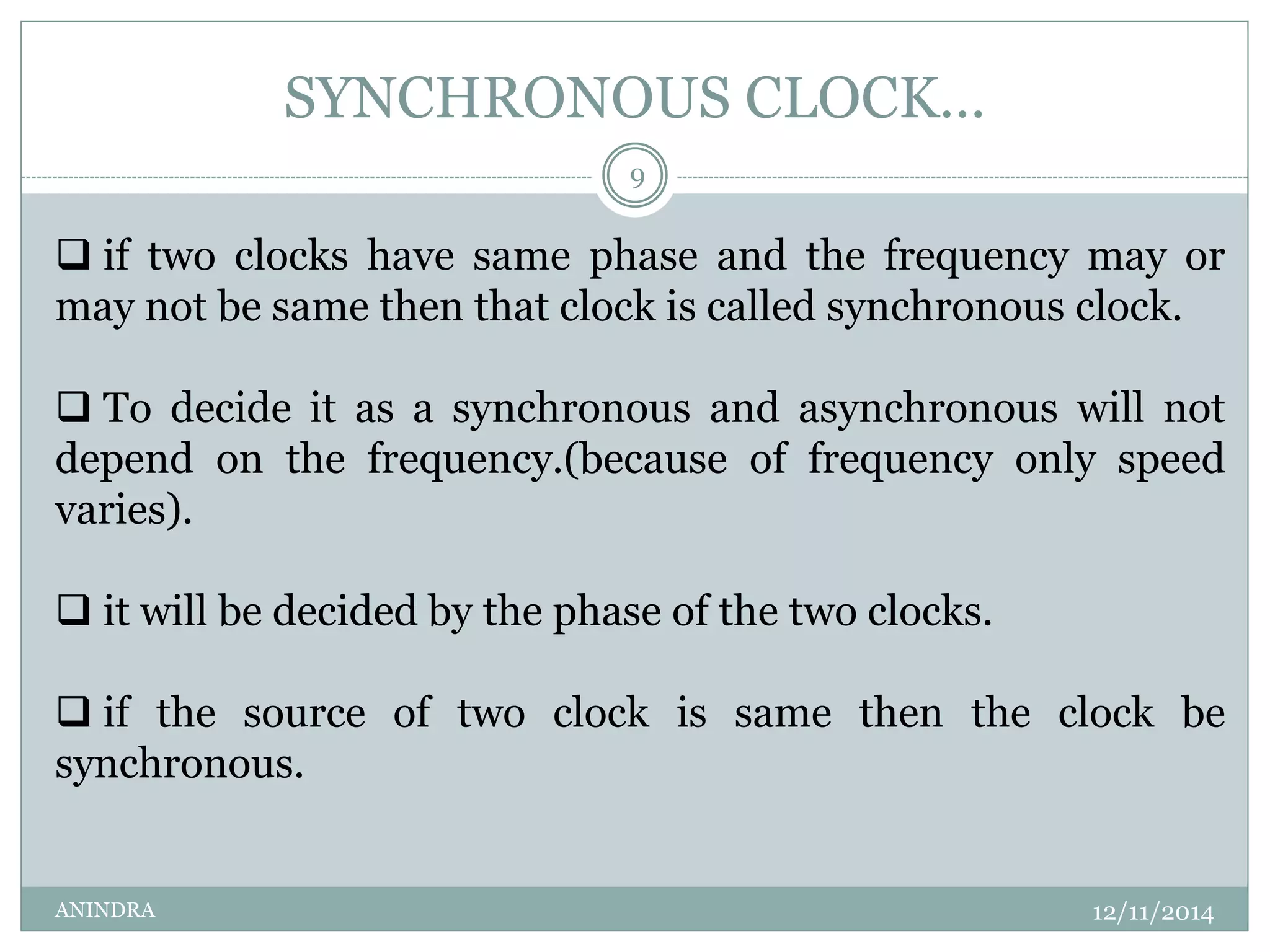Synchronous and asynchronous clock | PDF