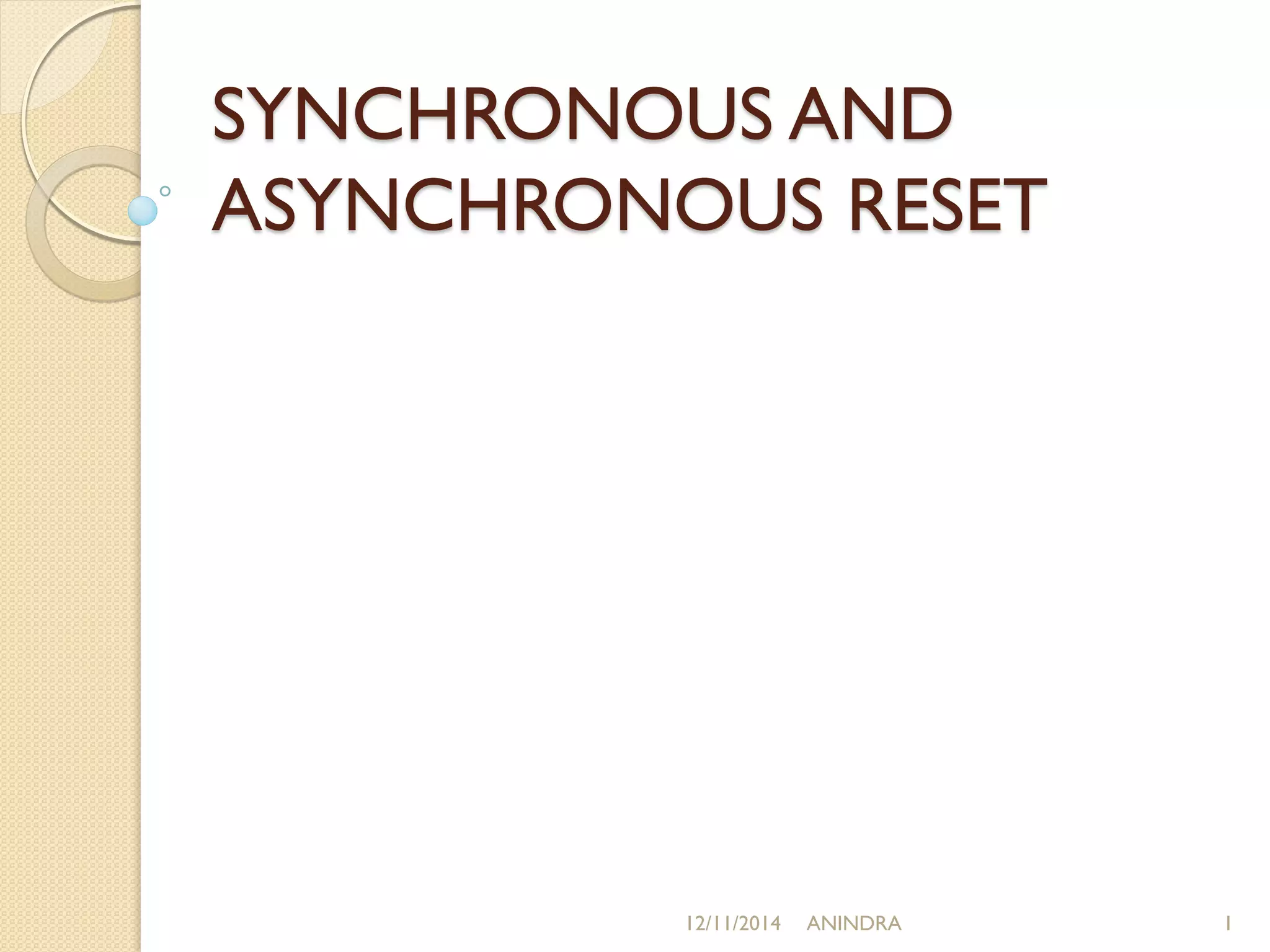 Synchronous and asynchronous reset | PDF