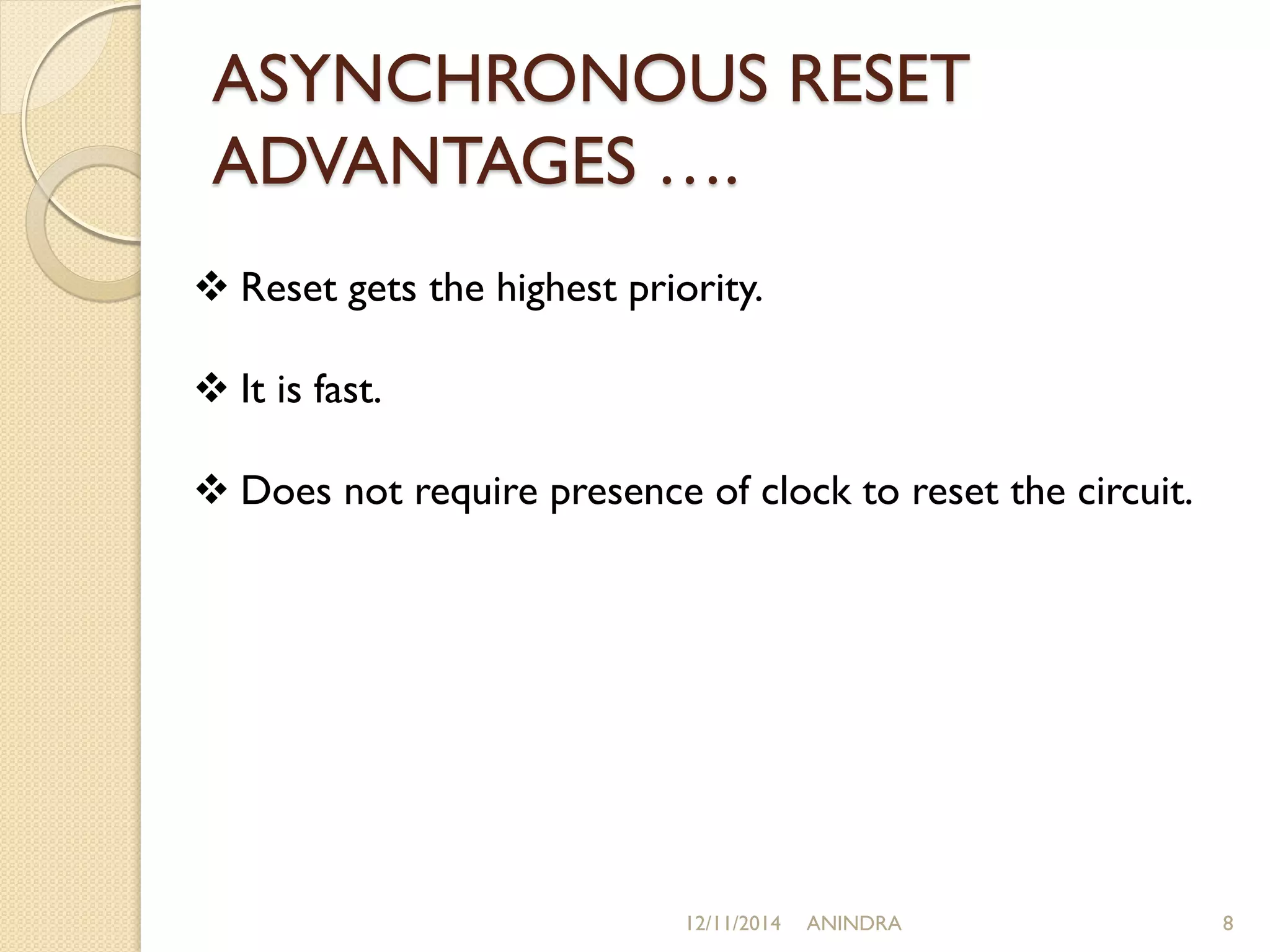 Synchronous and asynchronous reset | PDF
