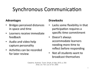 Synchronous and asynchronous video conferencing tools | PPT