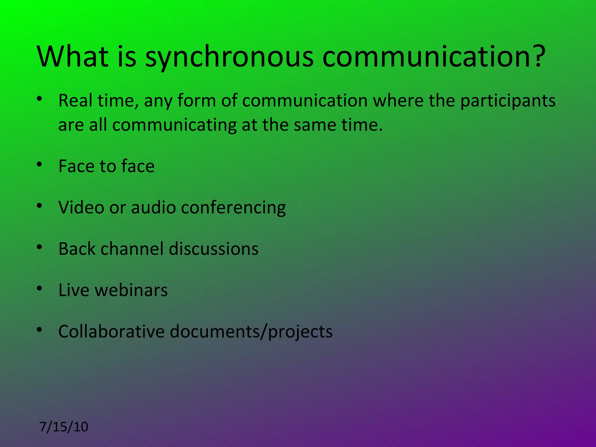 Synchronous communication | PPT