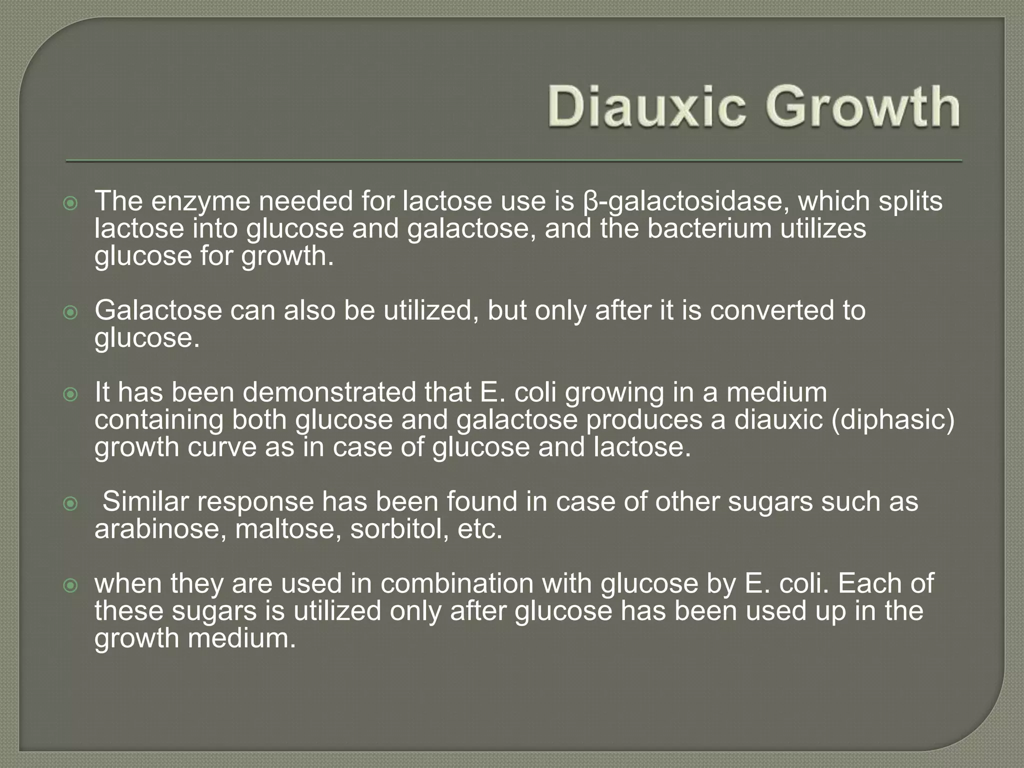 Bacterial growth : Diauxic growth,Synchronous growth and continuous ...