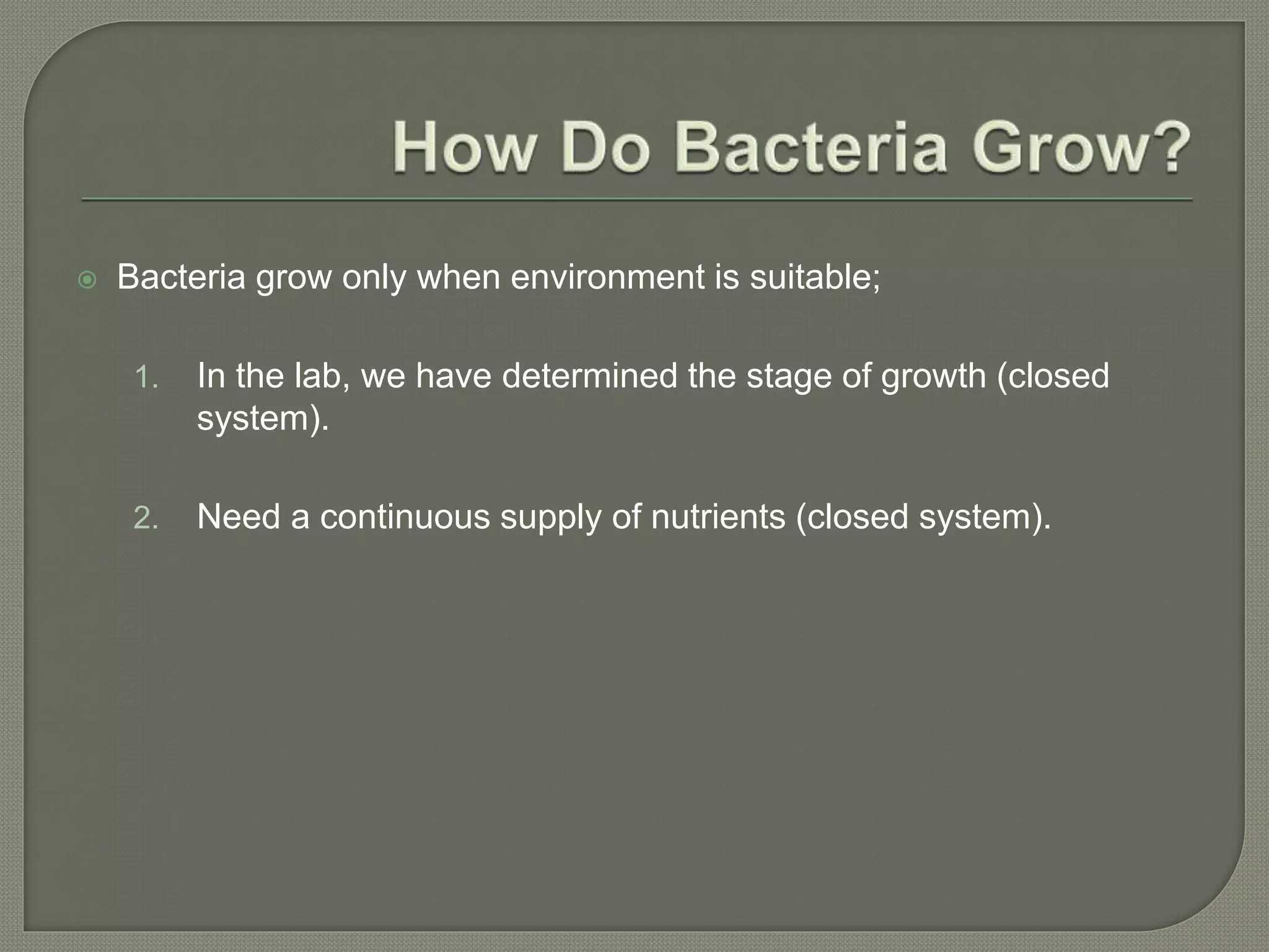 Bacterial growth : Diauxic growth,Synchronous growth and continuous ...