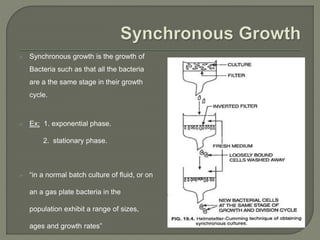 Bacterial growth : Diauxic growth,Synchronous growth and continuous ...