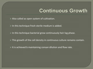 Bacterial growth : Diauxic growth,Synchronous growth and continuous ...
