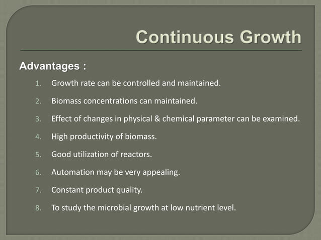 Bacterial growth : Diauxic growth,Synchronous growth and continuous ...