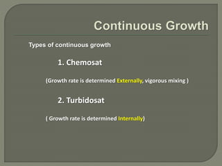 Bacterial growth : Diauxic growth,Synchronous growth and continuous ...