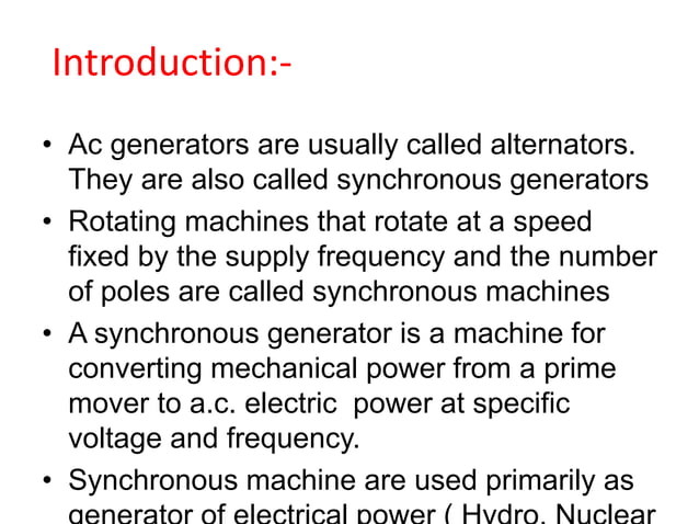 Synchronous generator | PPTX