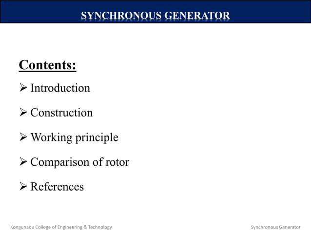 Synchronous generator | PPTX