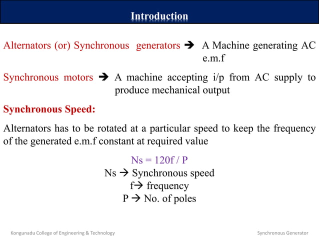 Synchronous generator | PPTX