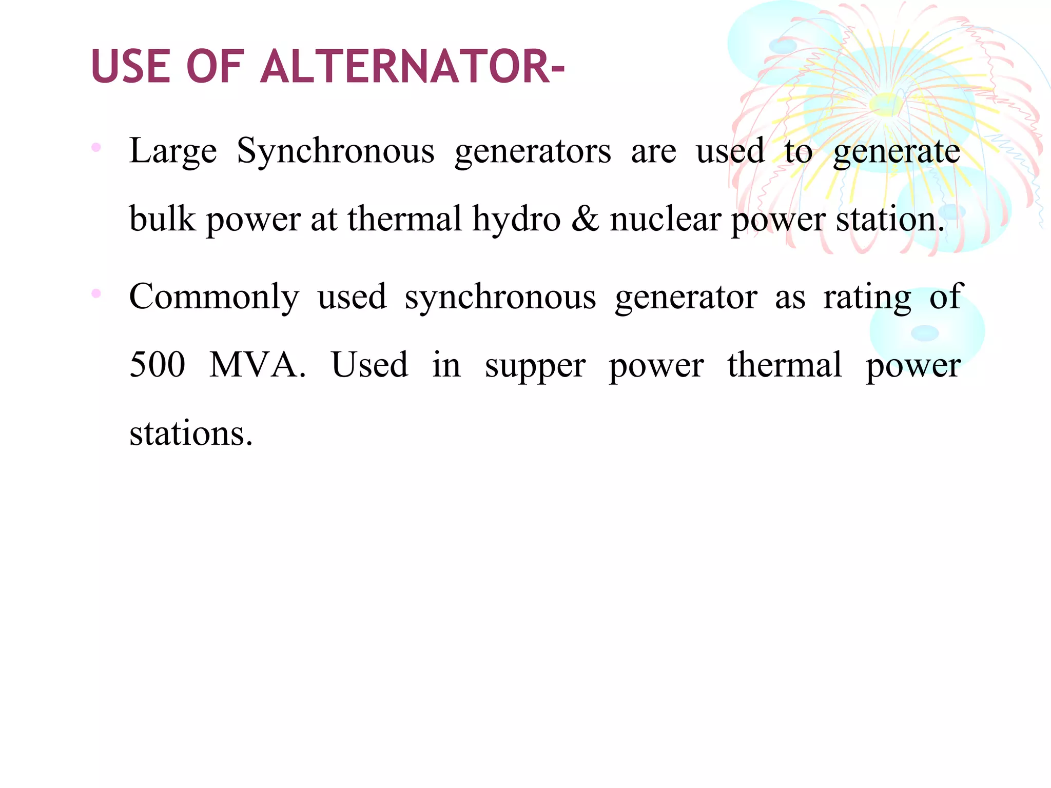 Synchronous generator by pankaj chaudhary | PPT
