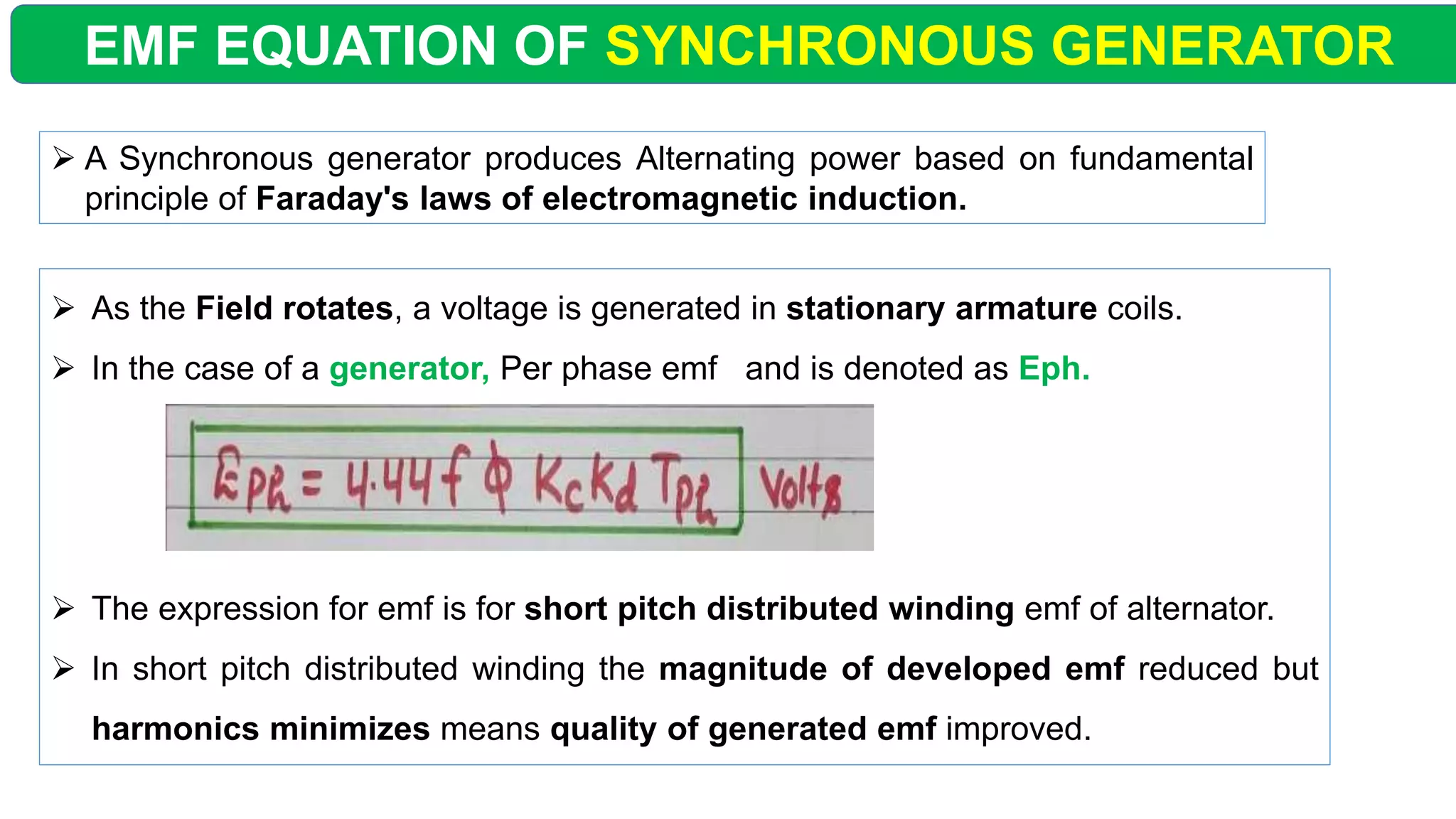 Emf Equation Of Synchronous Generator Alternator Day16 Shortandfull Pitch Winding Basic Electrical